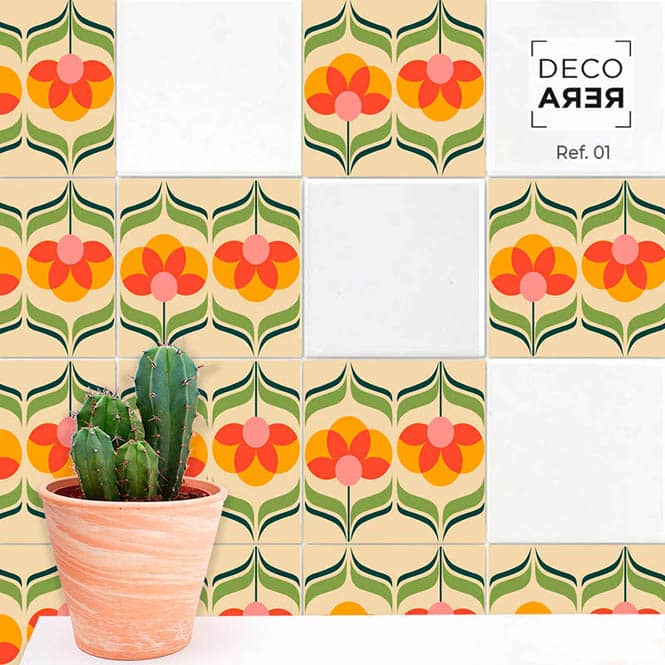 Pop Daisies Vinyl Tiles - Decorera Home