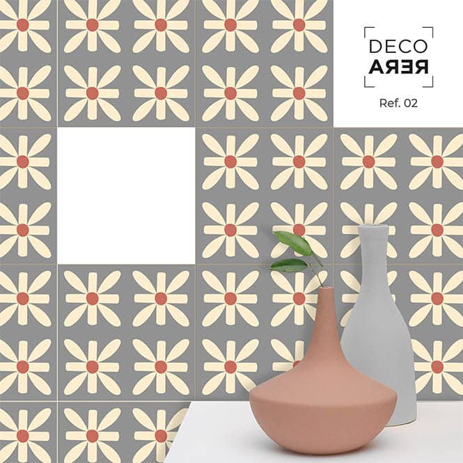 Modernist Daisies Tiles - Decorera Home